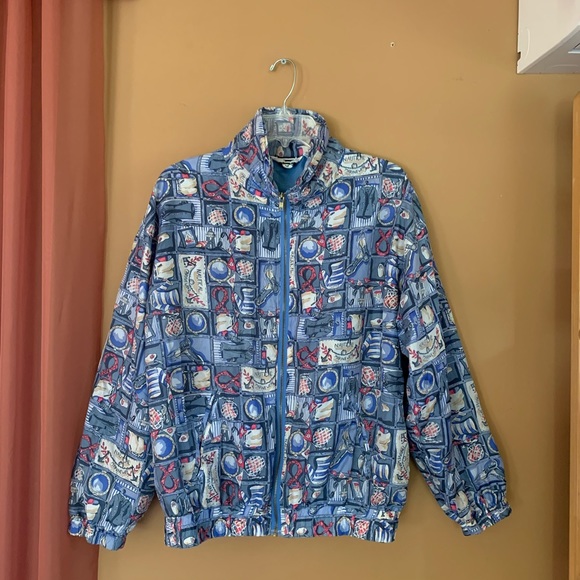 Vintage | Jackets & Coats | Evr Vintage Nautical Zip Up Windbreaker ...